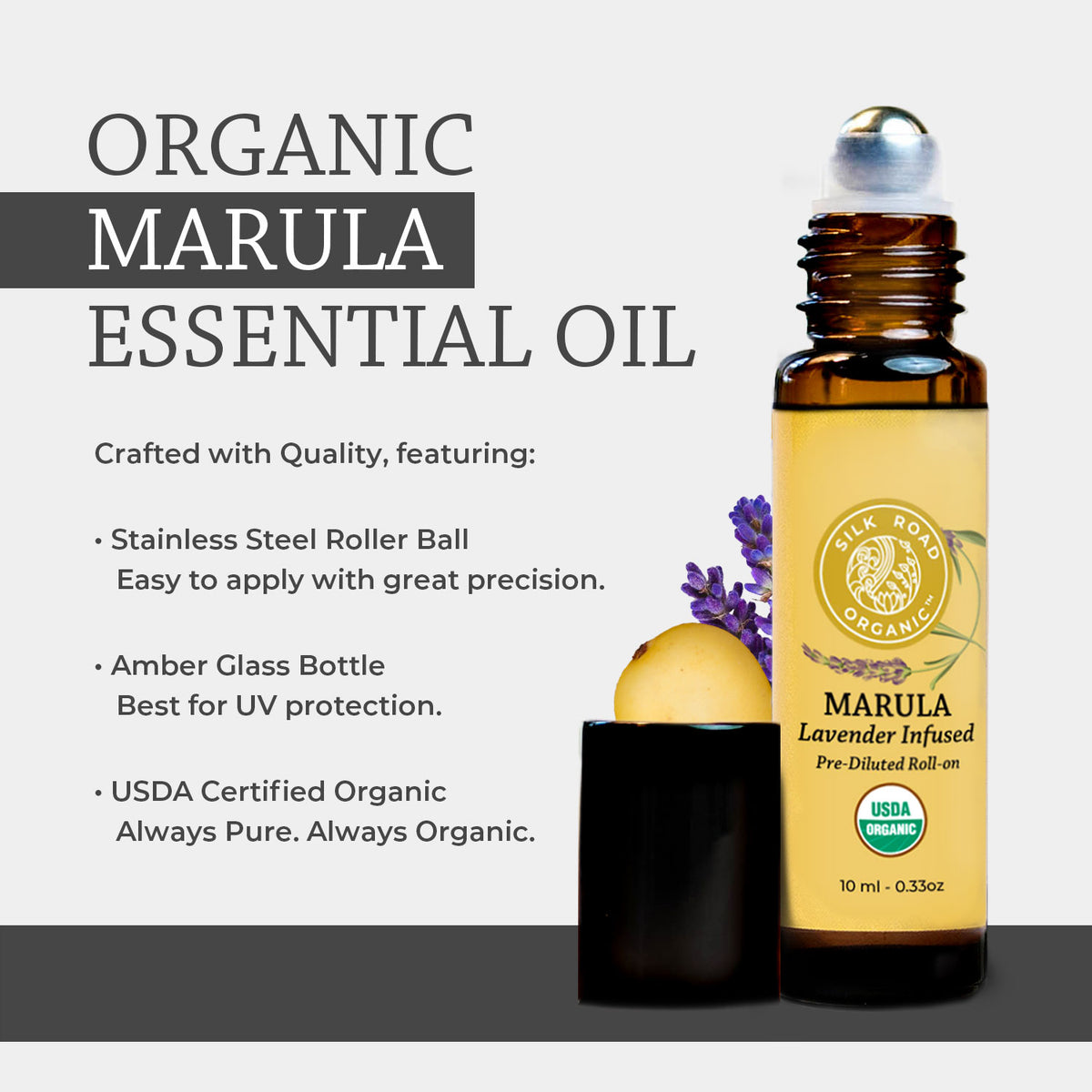 USDA Organic MARULA Oil Lavender Infused - Silk Road Organic®